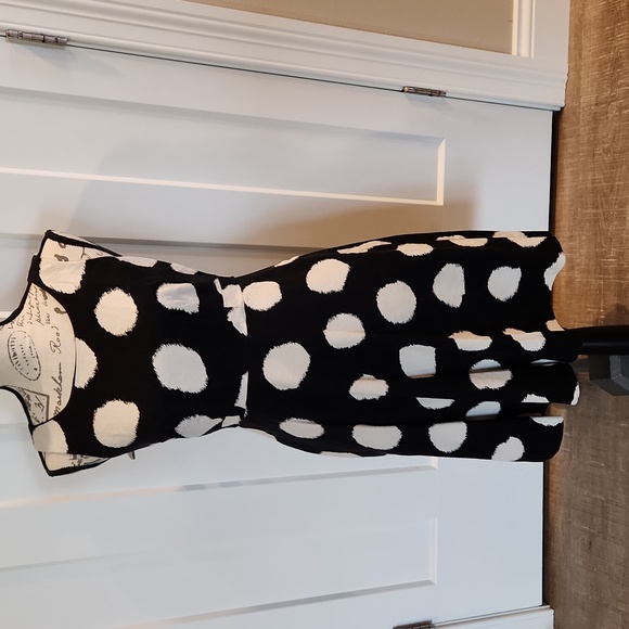 Talbots | Dresses | Talbots Black And White Polka Dot Dress | Poshmark